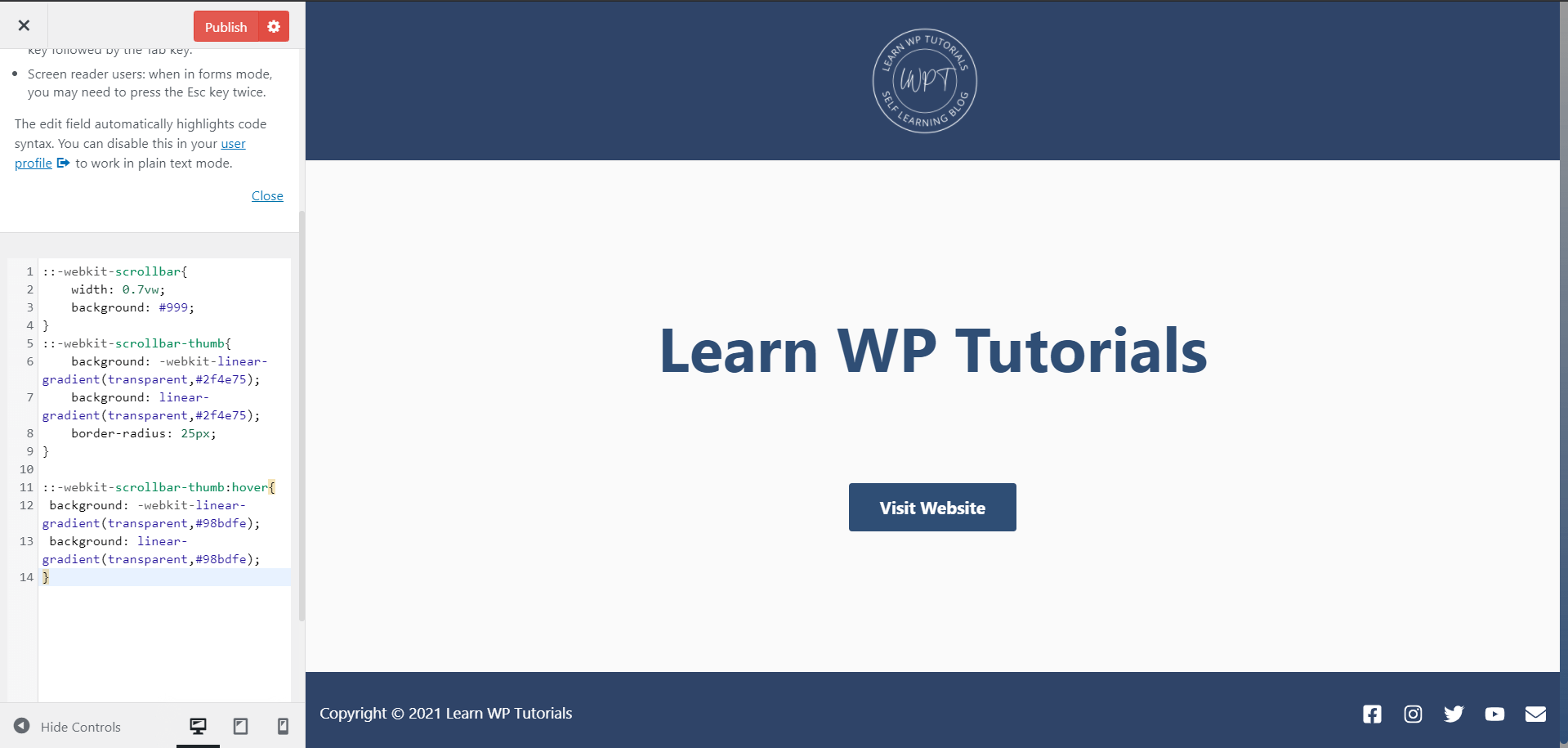 How To Make Custom Scroll Bar In Wordpress And Elementor For Free